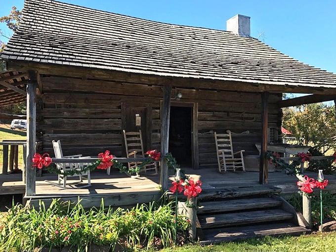 This rustic log cabin at Germantown Colony Museum isn't playing pioneer dress-up &ndash; it's the real deal, complete with rocking chairs that practically beg for storytelling.