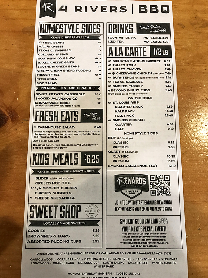 This menu isn't just a list of options&mdash;it's a roadmap to happiness. The hardest decision you'll make today is which smoked masterpiece deserves your undivided attention.