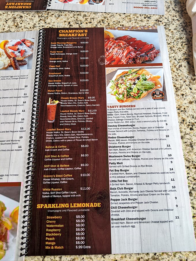 The menu at Granny's reads like a love letter to breakfast, where Champion's cocktails and hearty classics promise to turn any morning into a celebration.