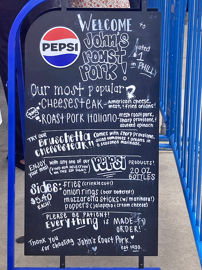 This chalkboard menu is the roadmap to happiness. "Everything is MADE-TO-ORDER" isn't just a slogan&mdash;it's a sandwich philosophy.