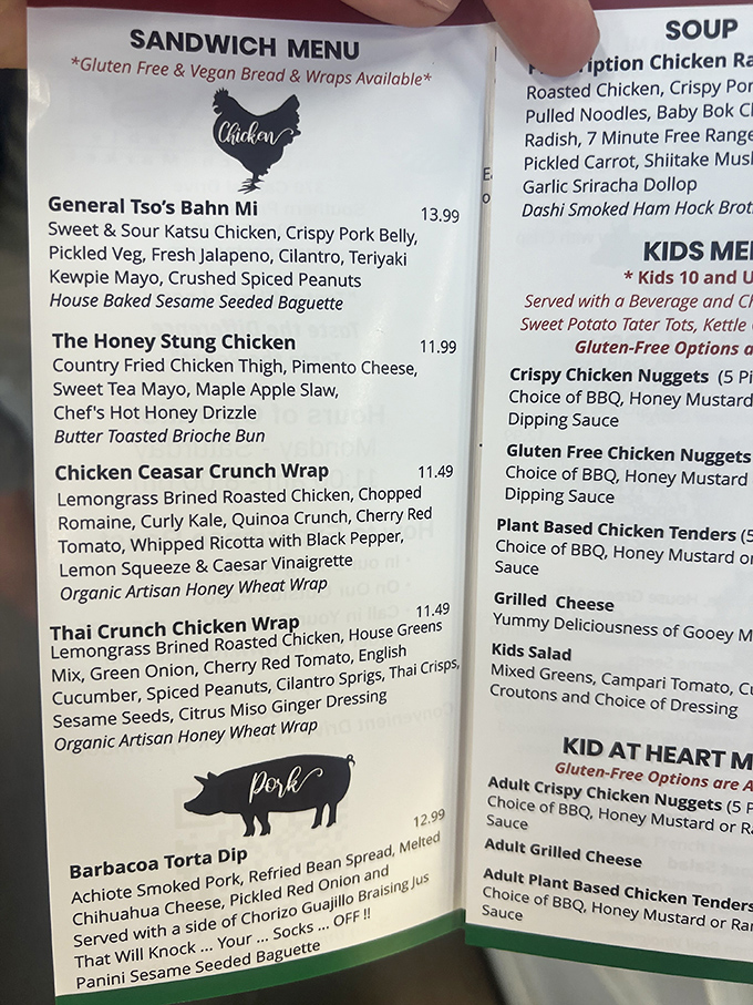 This menu isn't just reading material &ndash; it's a roadmap to flavor country with stops at General Tso's Bahn Mi and Honey Stung Chicken boulevard.