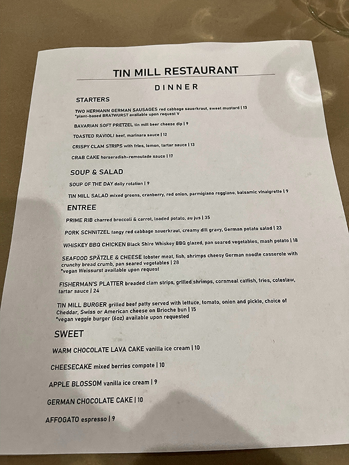 This menu reads like a love letter to carnivores, with German classics and prime cuts competing for your undivided attention.