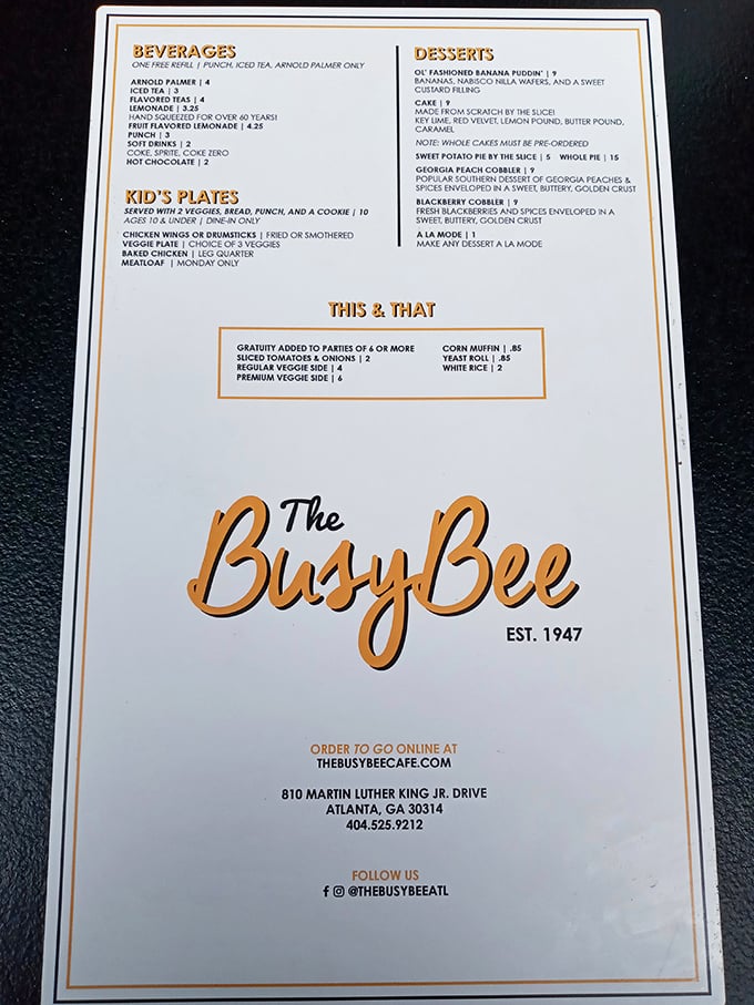 A menu that doesn't need fancy descriptions or trendy ingredients. When you've perfected comfort food over 75 years, simplicity speaks volumes.