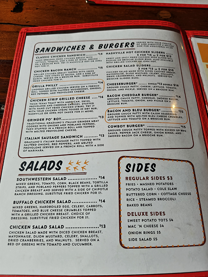 This menu isn't just a list&mdash;it's a roadmap to happiness. The chicken may be the headliner, but those supporting acts deserve standing ovations too.