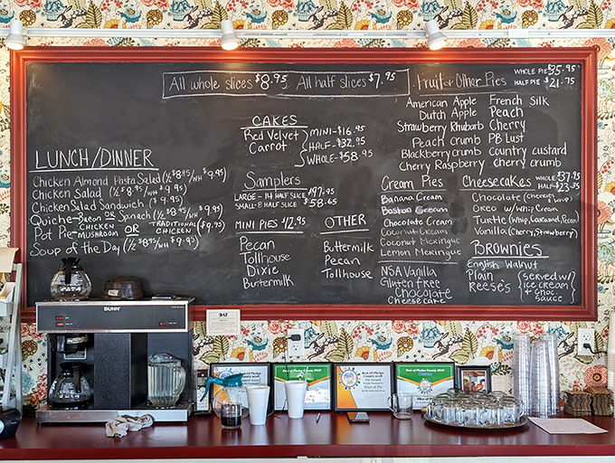 The chalkboard menu: where decisions become impossible and diet plans go to die. Each handwritten option more tempting than the last.