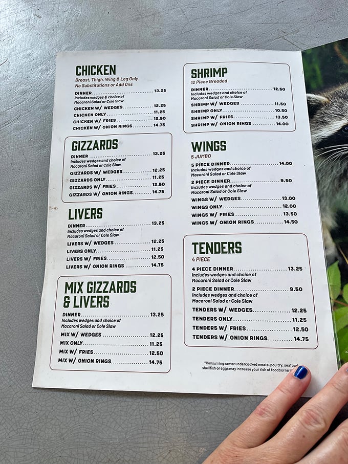 The straightforward menu speaks volumes: when you know what you do well, why complicate things? Chicken, gizzards, livers, and shrimp&mdash;simple perfection.