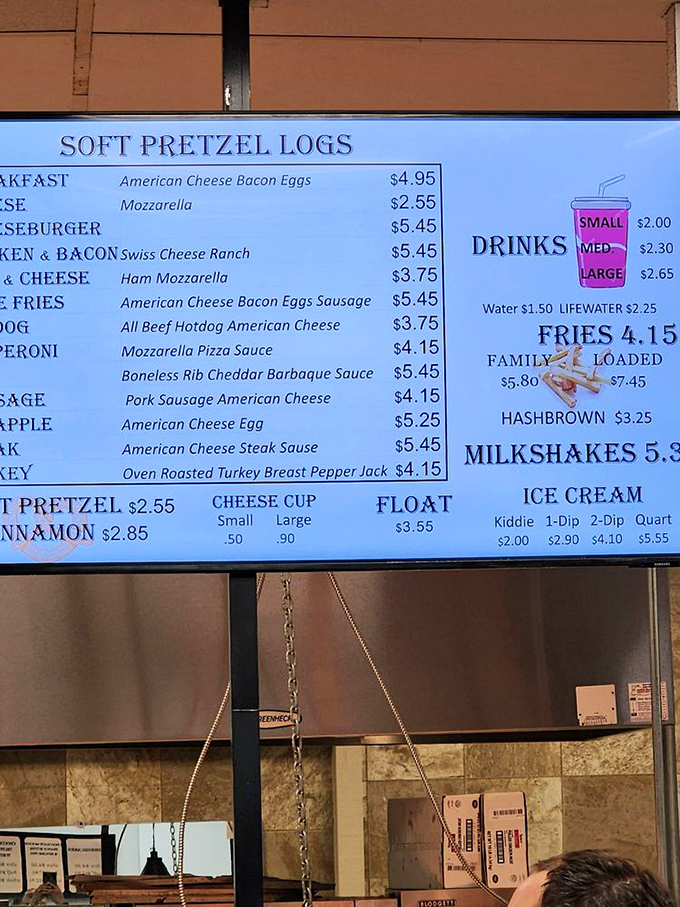 This menu isn't just a list of foods&mdash;it's a roadmap to happiness where pretzel logs become vessels for everything from bacon to barbecue sauce.