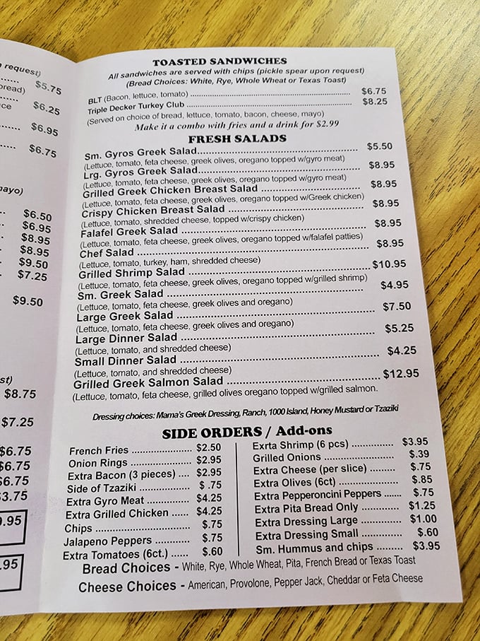 The menu reads like a Mediterranean love letter. Decisions this difficult should come with a therapist on standby.