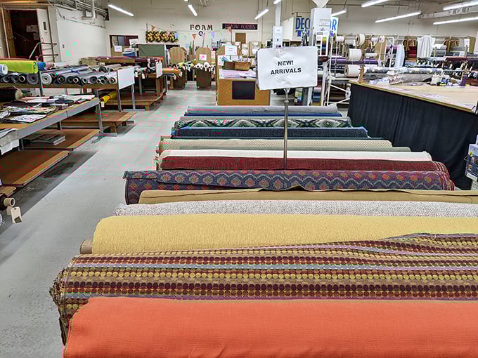 The "New Arrivals" section: where fabric enthusiasts experience the same dopamine rush others get from finding a parking spot at Trader Joe's.