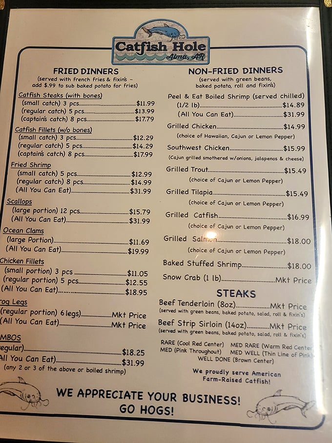 A menu that doesn't need fancy fonts or pretentious descriptions&mdash;just honest food that speaks for itself.