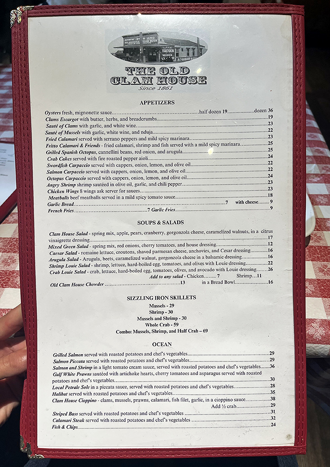 This menu isn't just a list of dishes&mdash;it's a maritime treasure map. X marks the spot where your taste buds strike gold.