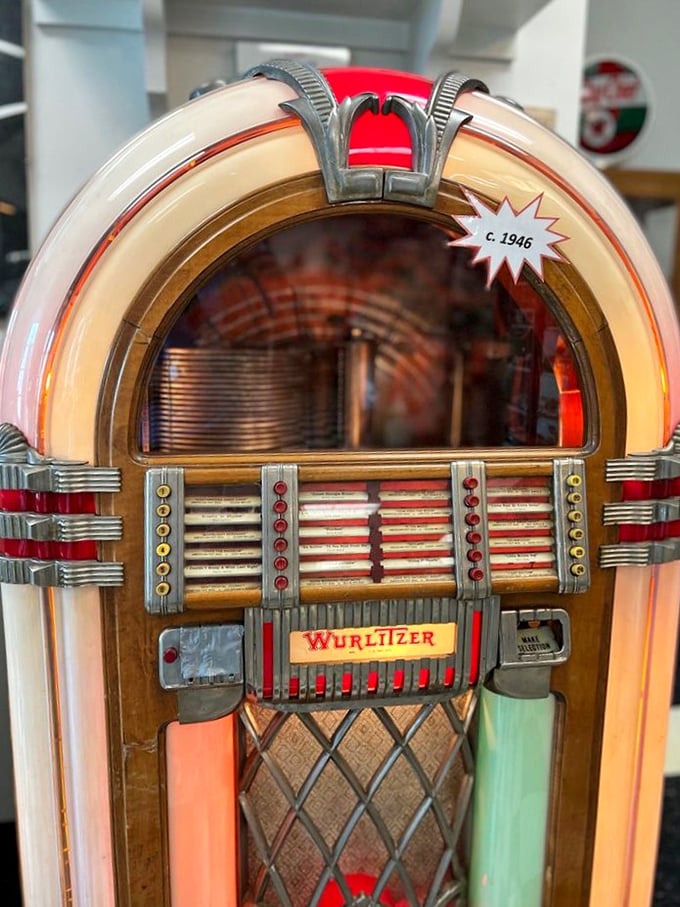 This 1946 Wurlitzer doesn't just play tunes—it's a time machine disguised as a jukebox, ready to transport you to sock hops and soda fountains.