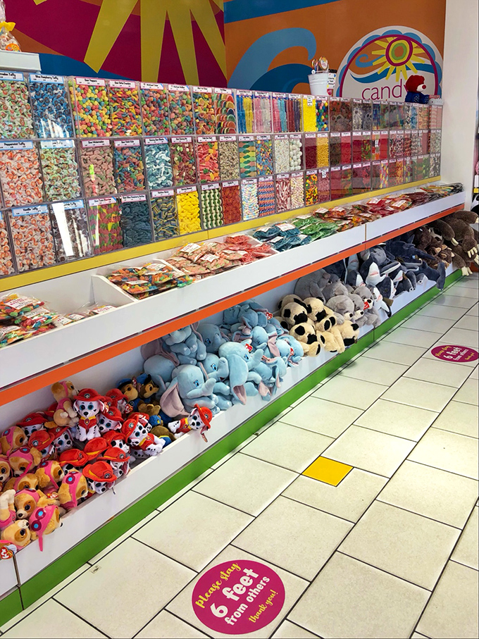 The Great Wall of Candy&mdash;where self-control goes to die and childhood dreams come true. Each bin holds a different path to sweet satisfaction.