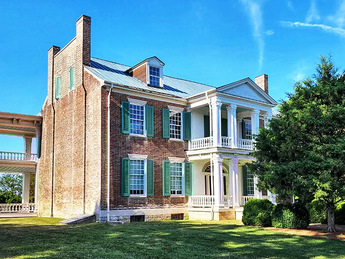 Carnton Plantation stands as a stately reminder of Franklin's complex past, its elegant columns and green shutters belying the dramatic history within its walls.