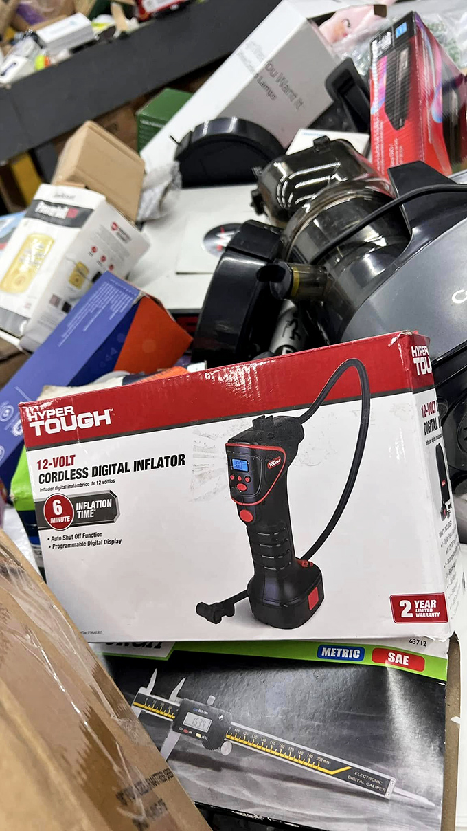 Tools that would make Tim Allen grunt with approval. This digital inflator represents the practical treasures waiting to be discovered among Rainbum's ever-changing inventory.