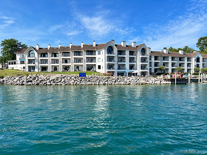 Waterfront accommodations that make you question why you'd ever stay inland. The Edgewater Inn embraces Lake Charlevoix like an old friend.