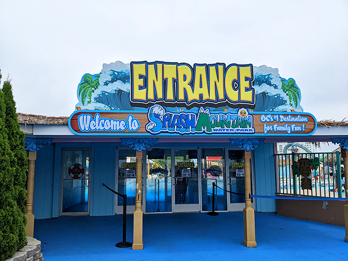 "ENTRANCE" announces itself with all the subtlety of a cannonball splash, beckoning families into Ocean City's aquatic playground.