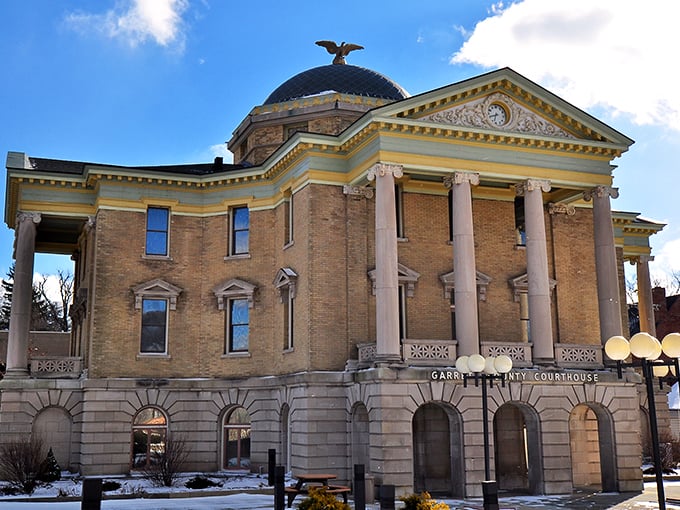 The Garrett County Courthouse isn't just government central&mdash;it's architectural eye candy topped with an eagle that's been watching over Oakland since 1907.