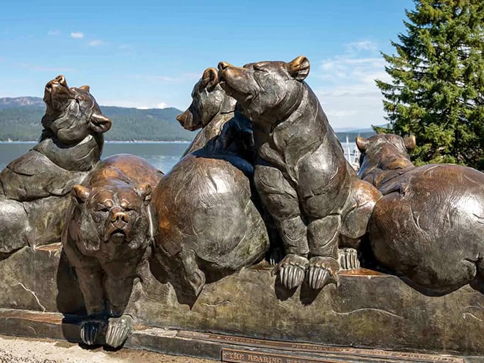 These bronze bears at Legacy Park aren't just sculptures&mdash;they're McCall's unofficial welcoming committee, eternally enjoying their lakeside view better than any tourist.