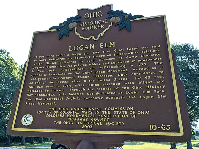The Logan Elm historical marker tells a story of diplomacy and courage that shaped Ohio's early days.