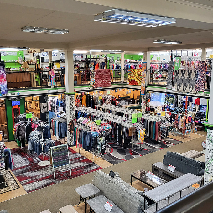 It's a bird, it's a plane, it's... Super Thrift! This two-story paradise of pre-loved fashion could make even Superman ditch his cape for a vintage leather jacket.