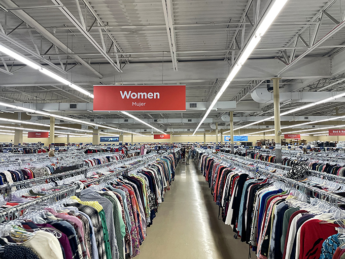 Paradise by the fluorescent light&mdash;endless racks stretching toward retail infinity, where patience is rewarded with unexpected gems.