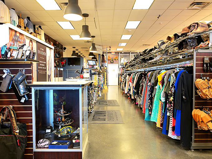Racks upon racks of organized possibility. The clean, well-lit interior feels more boutique than bargain bin&mdash;Marie Kondo would approve of this joyful arrangement.