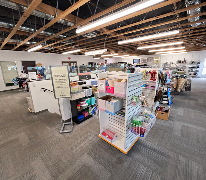 Organization meets opportunity in White Dove's thoughtfully arranged interior, where every aisle promises potential finds.