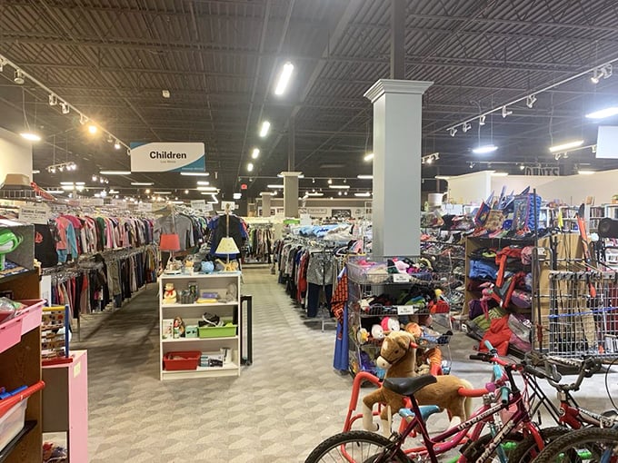 Organized chaos at its finest! The children's section alone could outfit an entire elementary school with enough left over for the drama department.