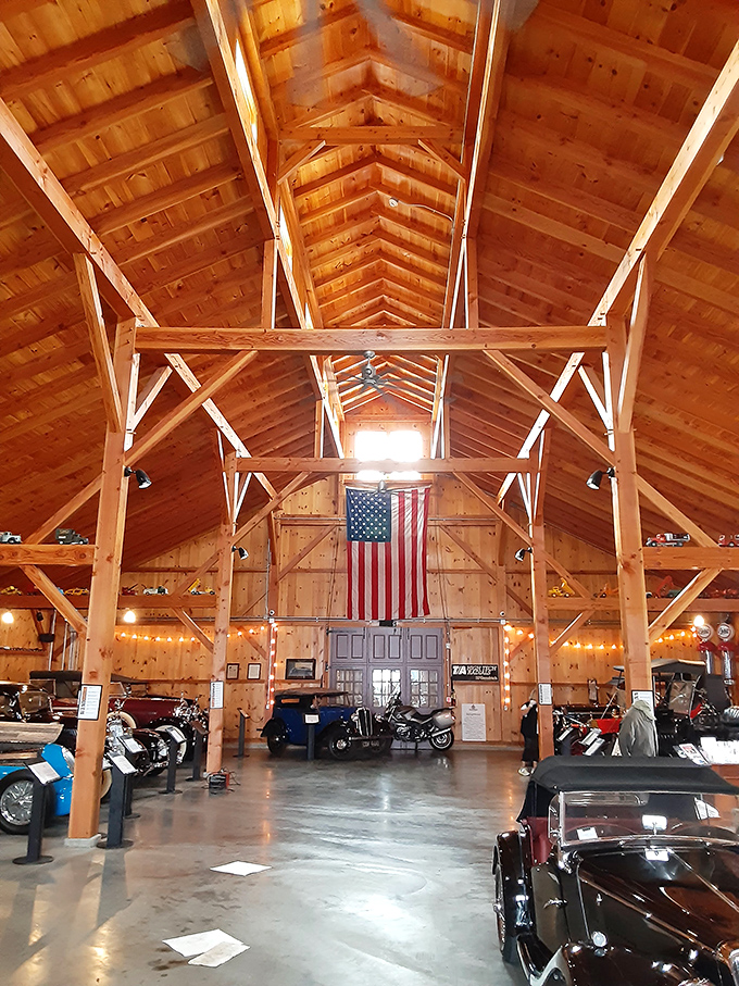 This gleaming burgundy convertible from the 1940s isn't just transportation&mdash;it's a time machine waiting to whisk you back to a more elegant era.
