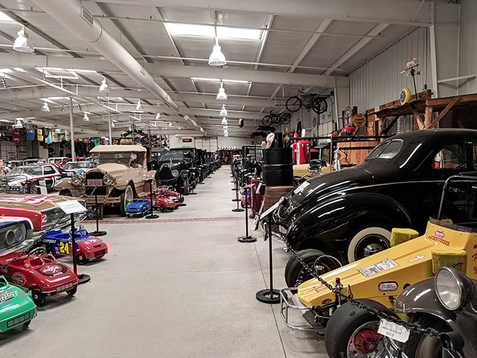 Walking these aisles feels like strolling through automotive time itself&mdash;each vehicle tells a story more captivating than the last.