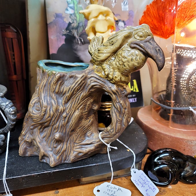 Not just a vessel for morning coffee, this bird-perched-on-stump ceramic piece is functional art that makes ordinary moments extraordinary.