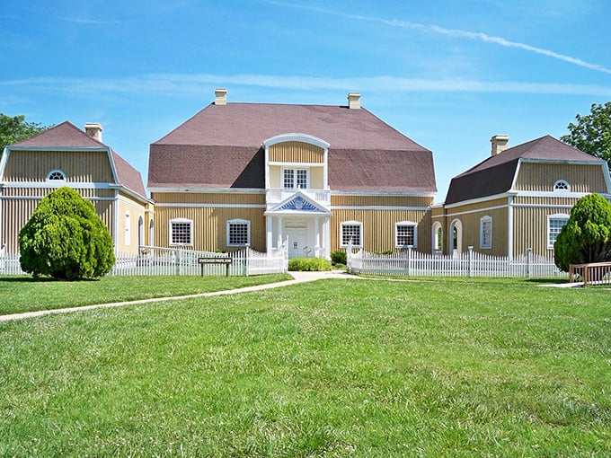 The vibrant yellow Swedish architecture of the Old Mill & Swedish Heritage Museum stands as proudly as if it were plucked straight from a Stockholm suburb.