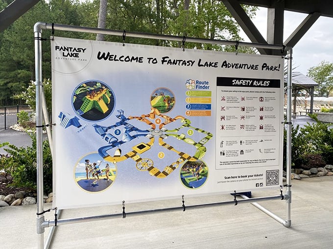 The treasure map to water wonderland. Like a game board for giants, this layout reveals the floating challenges awaiting those brave enough to test their balance.