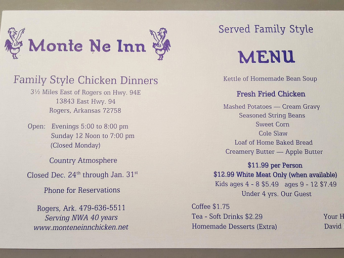 The menu's beautiful simplicity tells you everything: they do one thing&mdash;family-style fried chicken with all the fixings&mdash;and they do it perfectly.