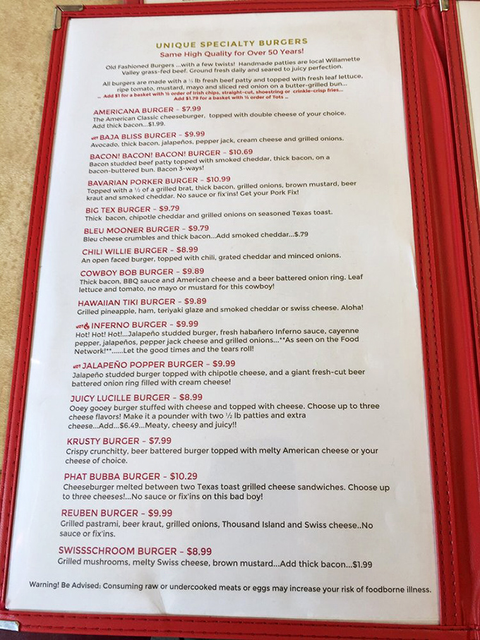 This menu isn't just a list of options &ndash; it's a roadmap to burger paradise with over 50 years of flavor perfection.
