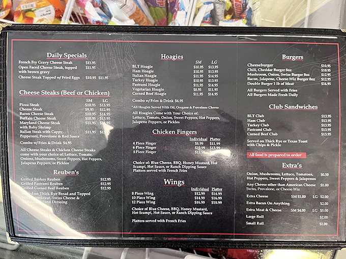 The menu board&mdash;a roadmap to happiness. Each line represents not just food, but a potential memory in the making.