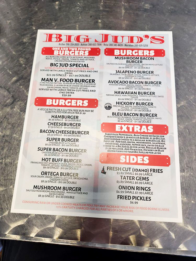 This menu isn't just a list of options&mdash;it's a challenge, a promise, and a roadmap to burger nirvana.
