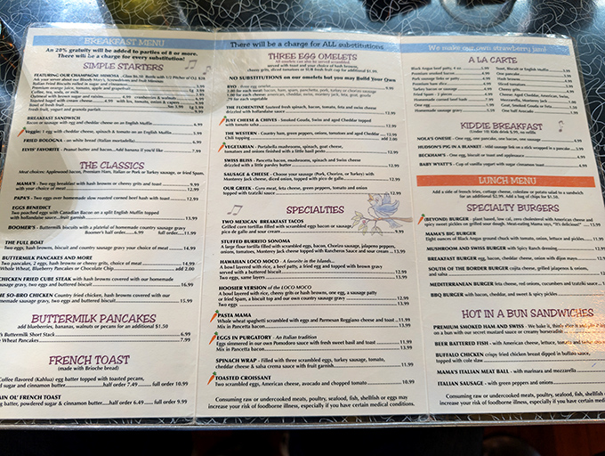 This menu isn't just a list of options&mdash;it's a roadmap to happiness. The hardest relationship you'll have today is choosing between those omelets and pancakes.