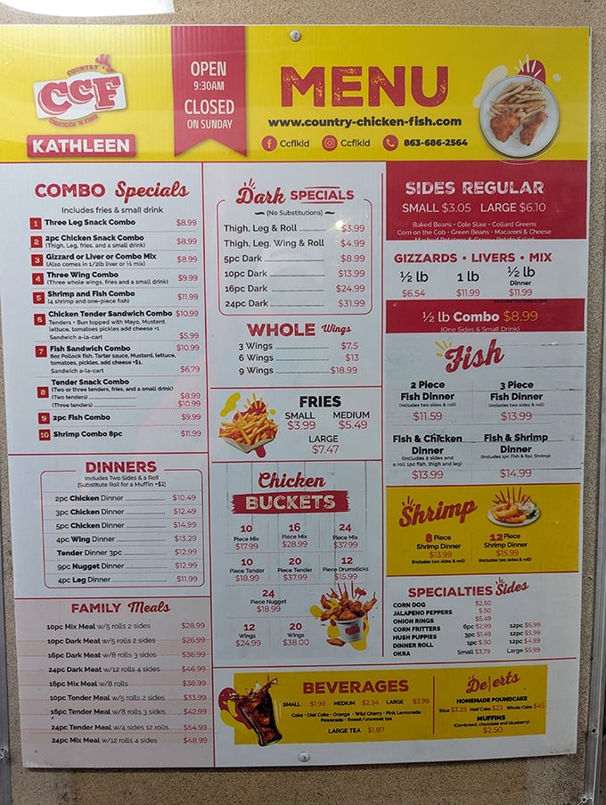 A menu that doesn't need fancy fonts or flowery descriptions&mdash;just the straightforward promise of Southern comfort done right.