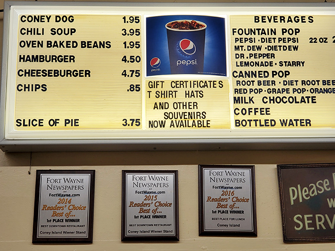 A menu board that doesn't need fancy fonts or pretentious descriptions&mdash;just the honest promise of comfort food that's stood the test of time.