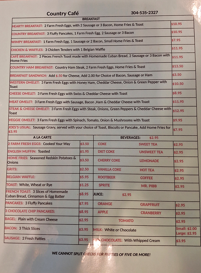 This menu isn't trying to reinvent breakfast—it's perfecting the classics. "Joe's Usual" might become your usual too after one visit.