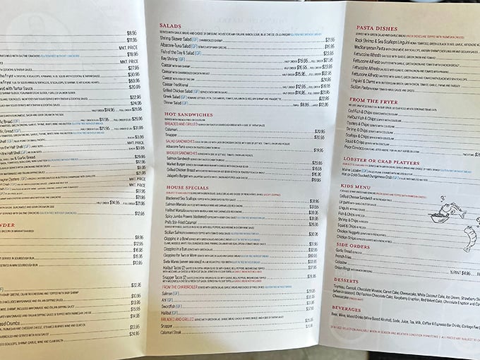 A menu that reads like a love letter to the ocean. So many choices, so little stomach space&mdash;the true diner's dilemma.