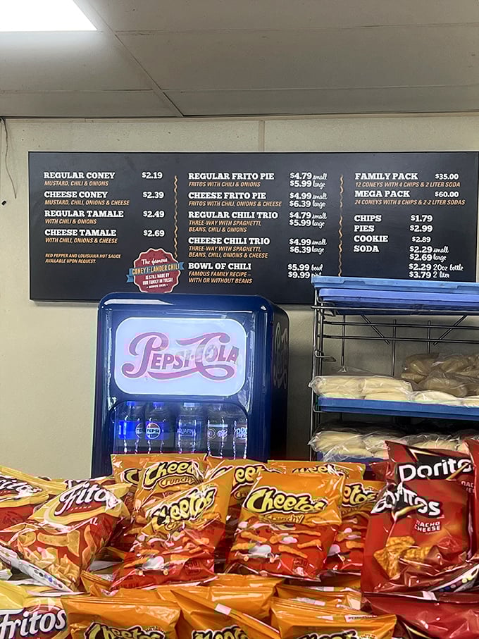 The menu board tells you everything you need to know: life's complicated enough, but ordering a coney shouldn't be. Simple perfection starts at just $2.19.