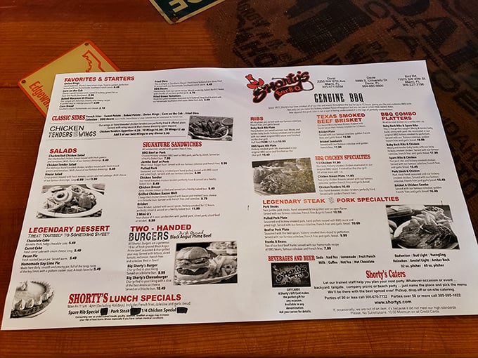 Shorty's menu reads like a love letter to smoked meat enthusiasts. The hardest decision you'll make today is choosing between "delicious" and "more delicious."