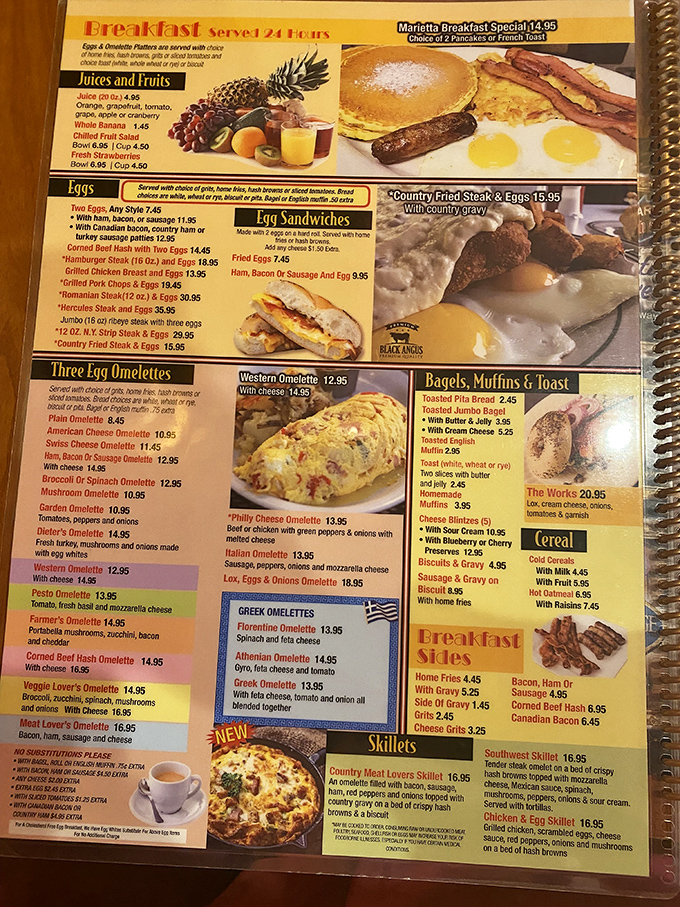 The breakfast menu alone could double as light reading material. When they say "extensive options," they mean you might need reading glasses.