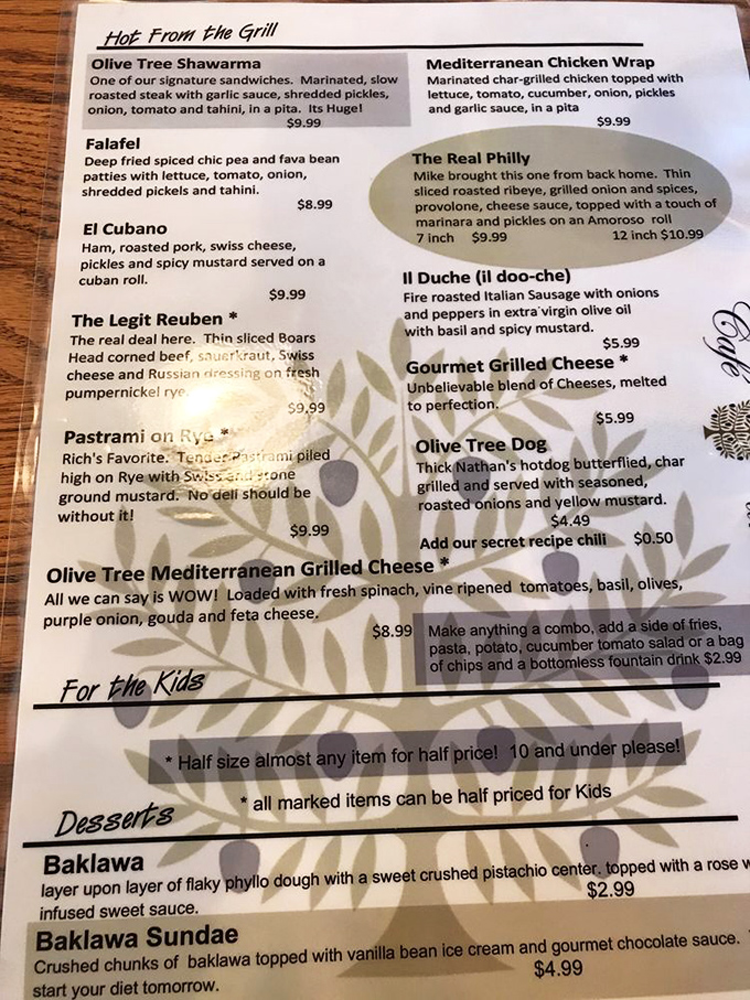 This menu reads like a love letter to your taste buds. "The Legit Reuben" isn't just a name&mdash;it's a solemn promise of sandwich perfection.