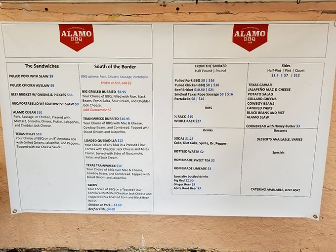 This menu isn't just a list&mdash;it's a roadmap to happiness. The Texas Trainwreck isn't what happens after eating; it's what you absolutely must order.