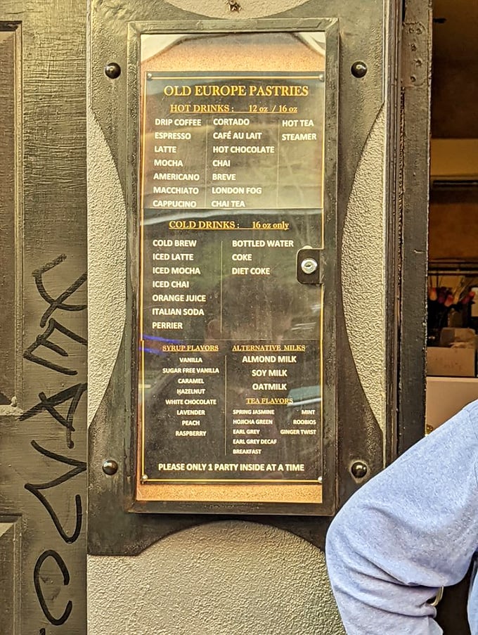 The drink menu reads like a European tour itinerary. From London Fog to Italian sodas, your beverage passport is ready for stamping.