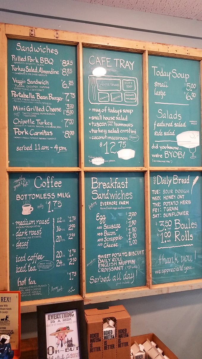 The chalkboard menu tells a delicious story with each handwritten item. Like a good novel, you'll want to experience every chapter.